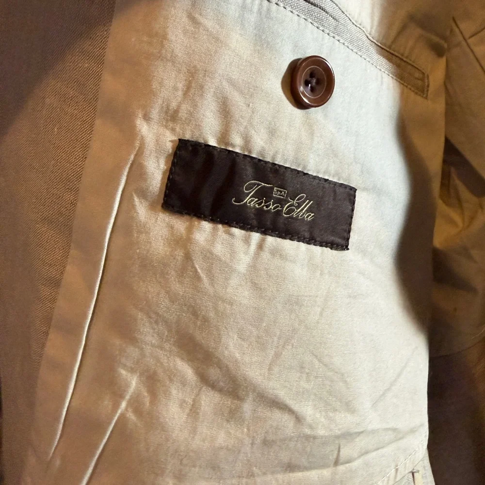 Tasso Elba | Suits & Blazers | Tasso Elba Light Beige Jacket With Brown ...